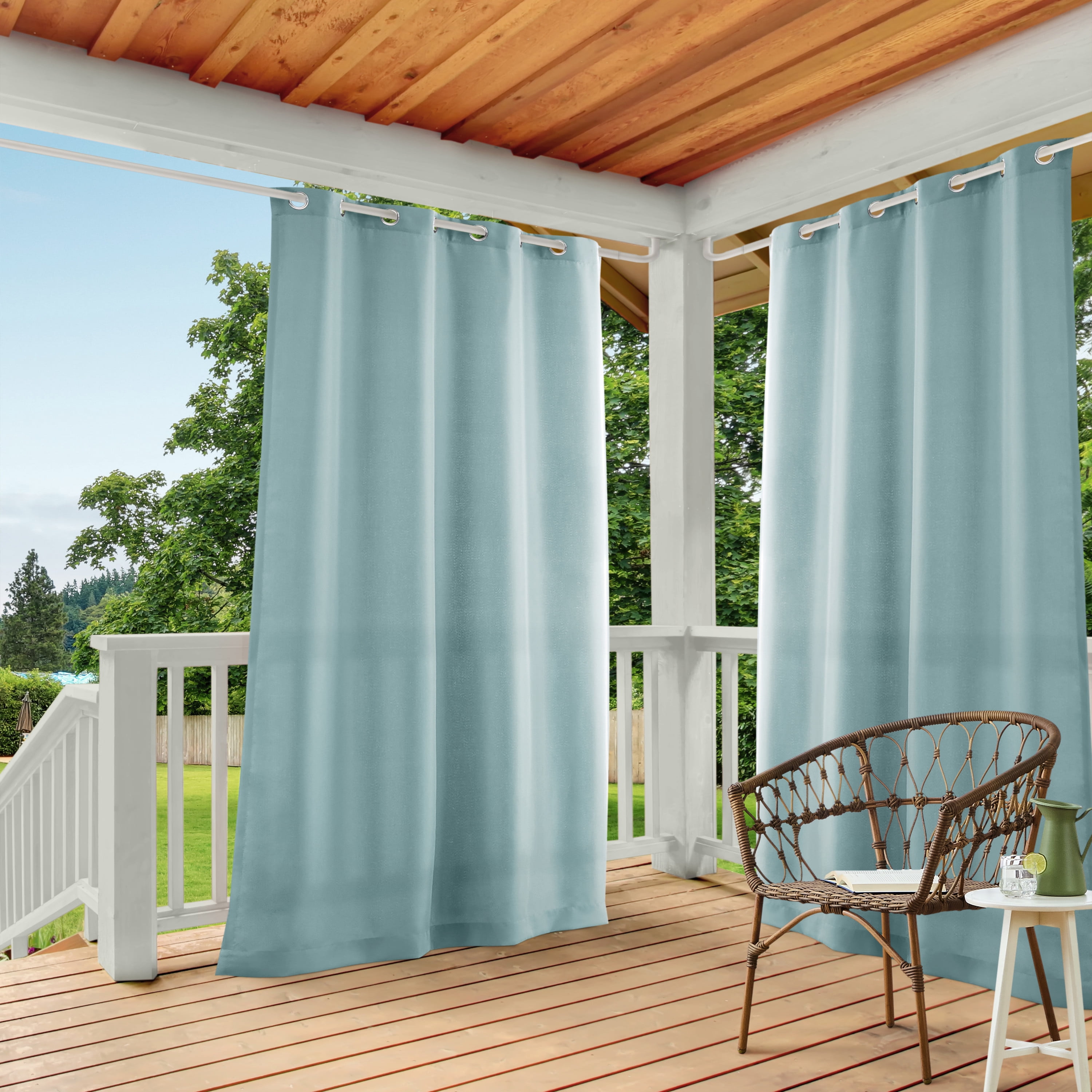 Blue curtain panels store