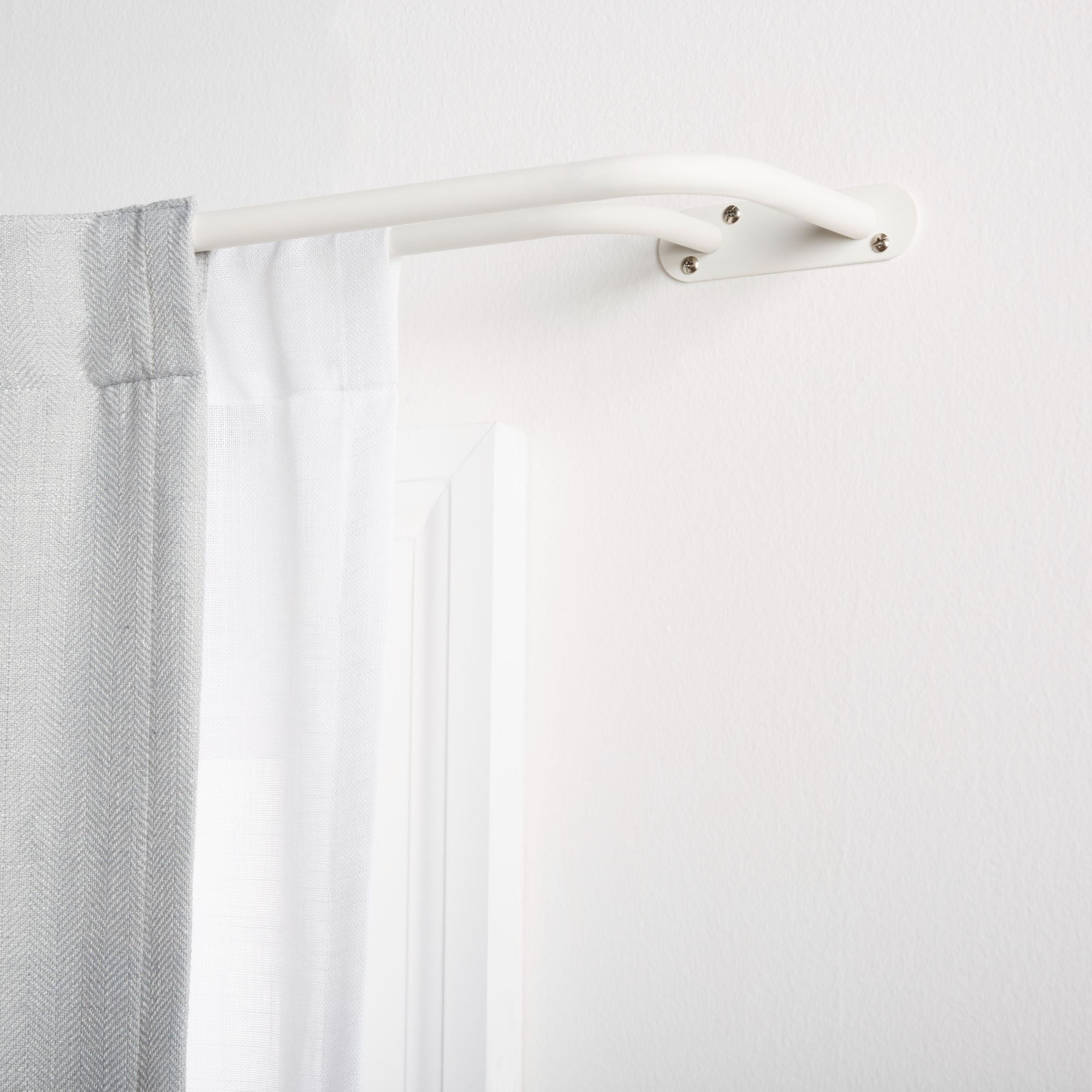 Exclusive Home Fetter Wrap Around Double Curtain Rod, Matte White ...