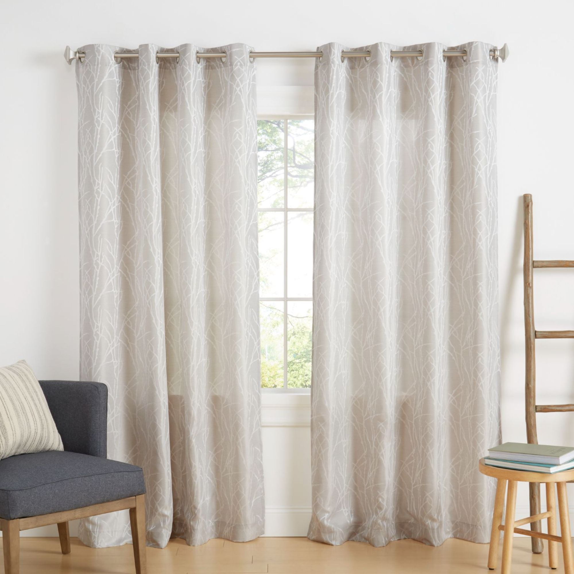 Exclusive Home Finesse Branch Print Grommet Top Curtain Panel Pair, 54 ...