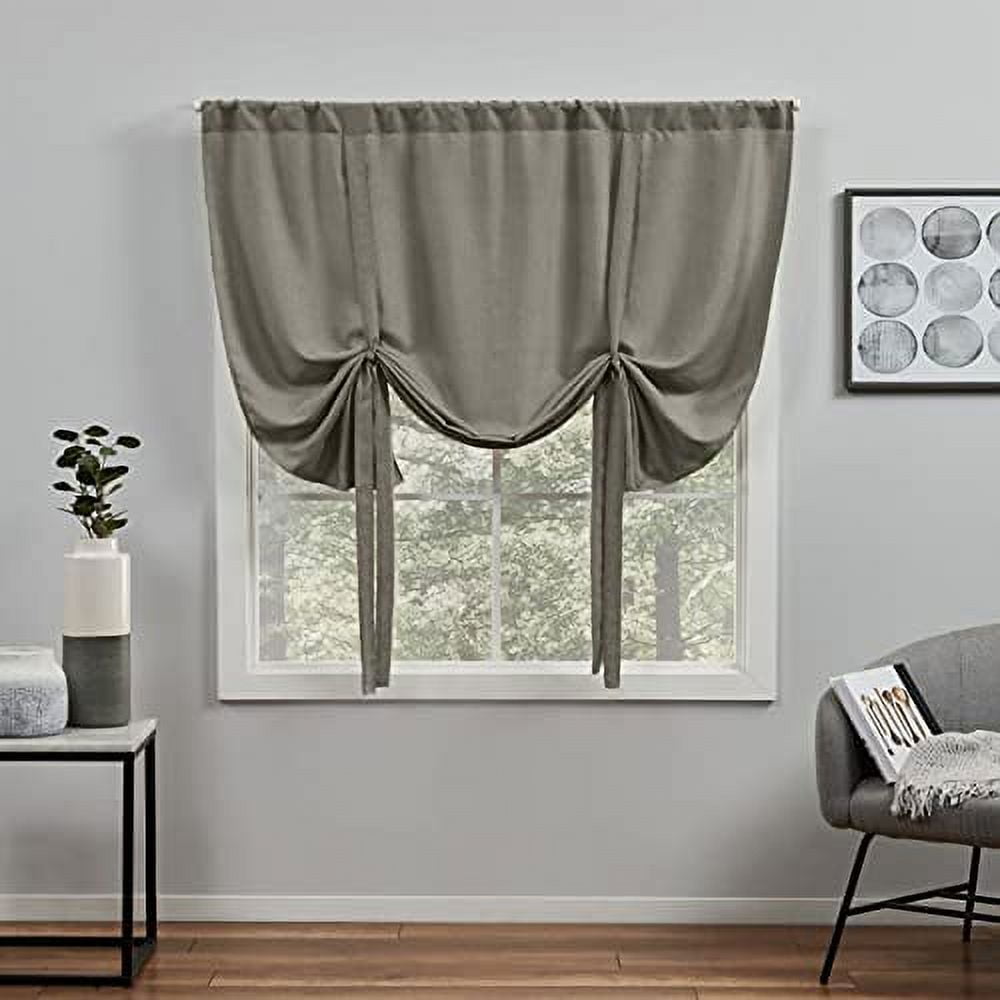 Exclusive Home Loha Light Filtering Rod Pocket Tie Up Shade, 54"x63 ...