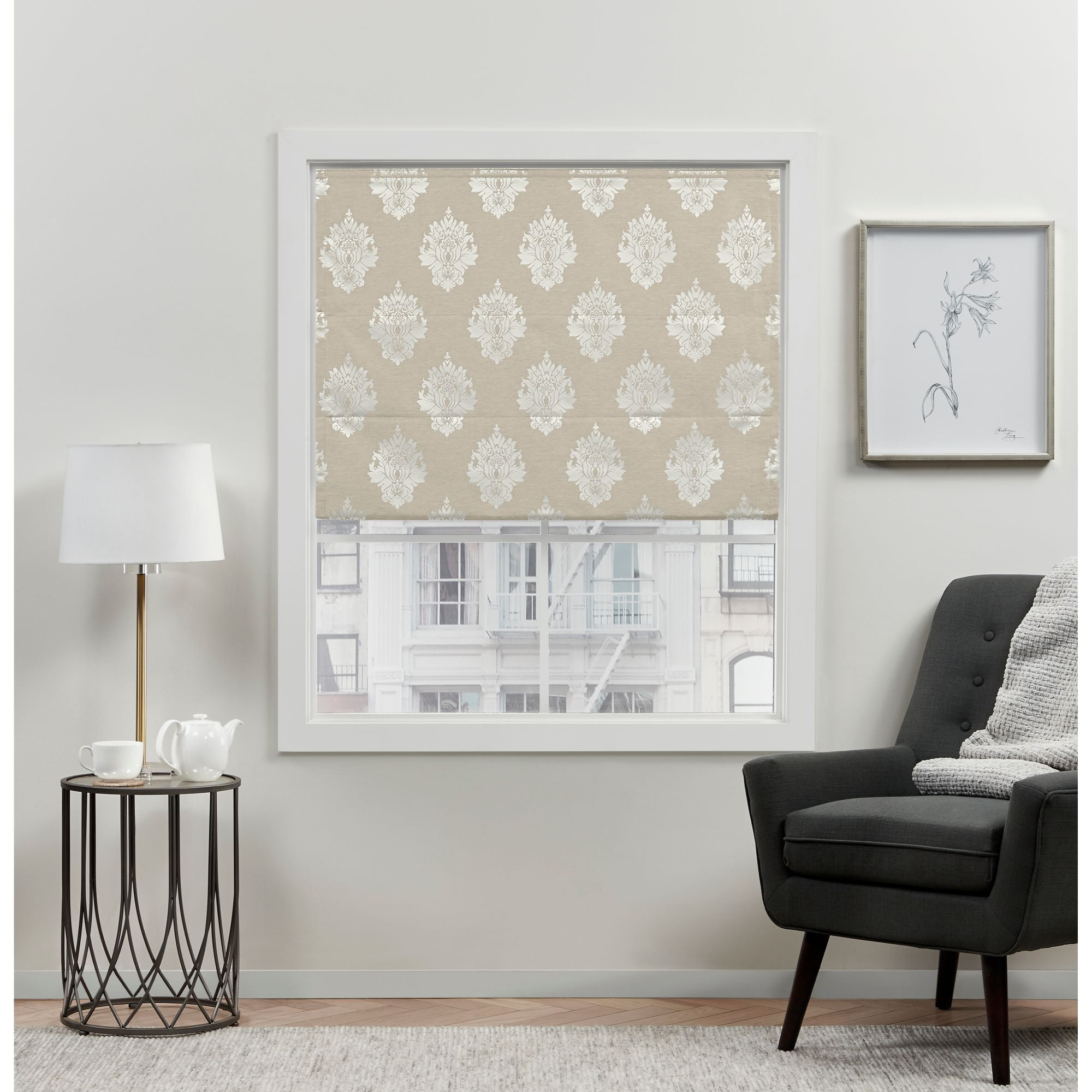 Free Shipping! Exclusive Home Marseilles Damask 100% Blackout Roman ...