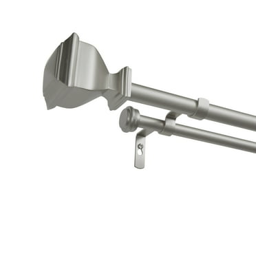 Exclusive Home Fetter Wrap Around Double Curtain Rod, Matte Black, 52 ...