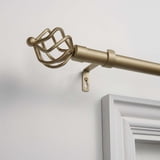 EXCLUSIVE HOME Torch 1" Curtain Rod and Coordinating Finial Set, Gold ...