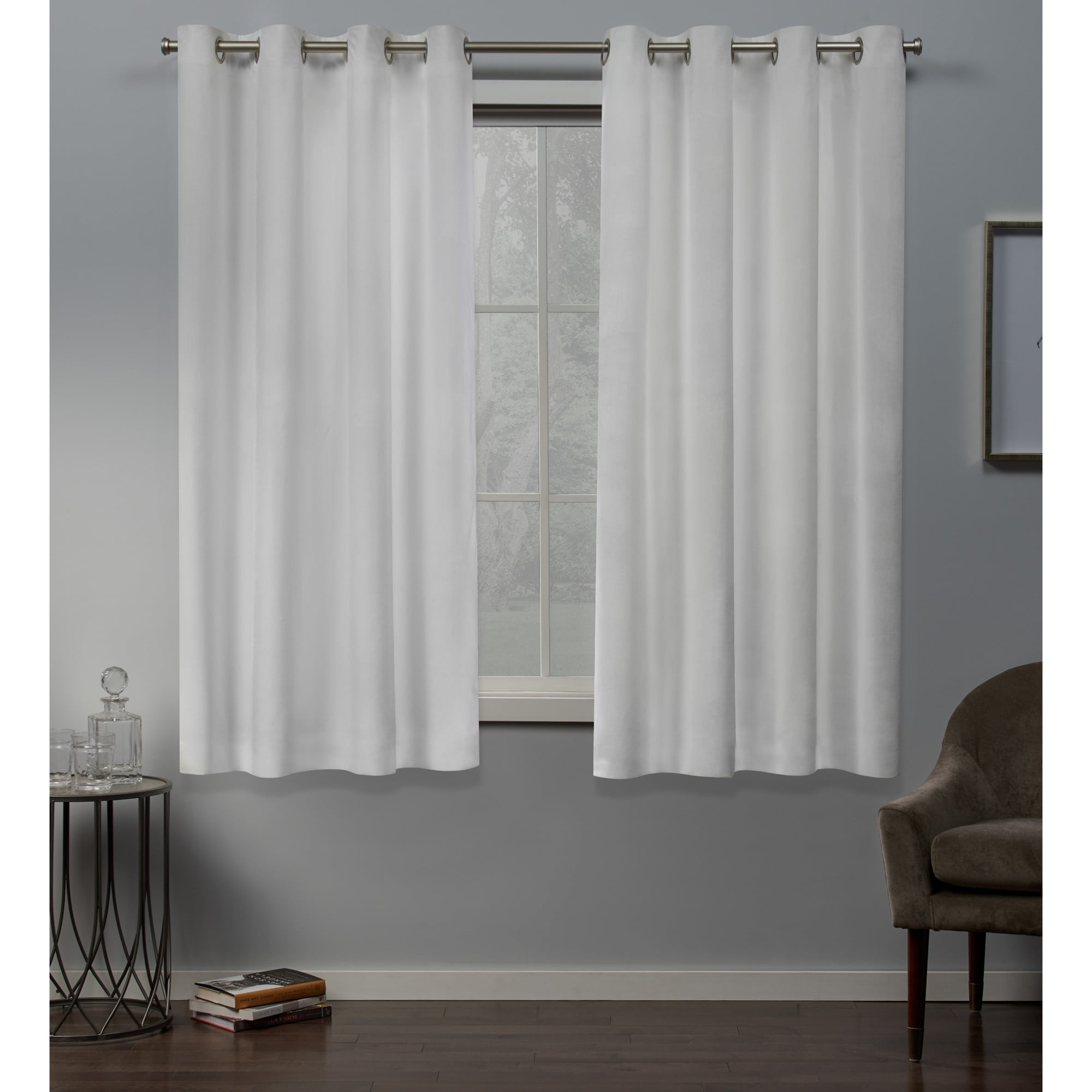 Exclusive Home Velvet Heavyweight Light Filtering Grommet Top Curtain ...