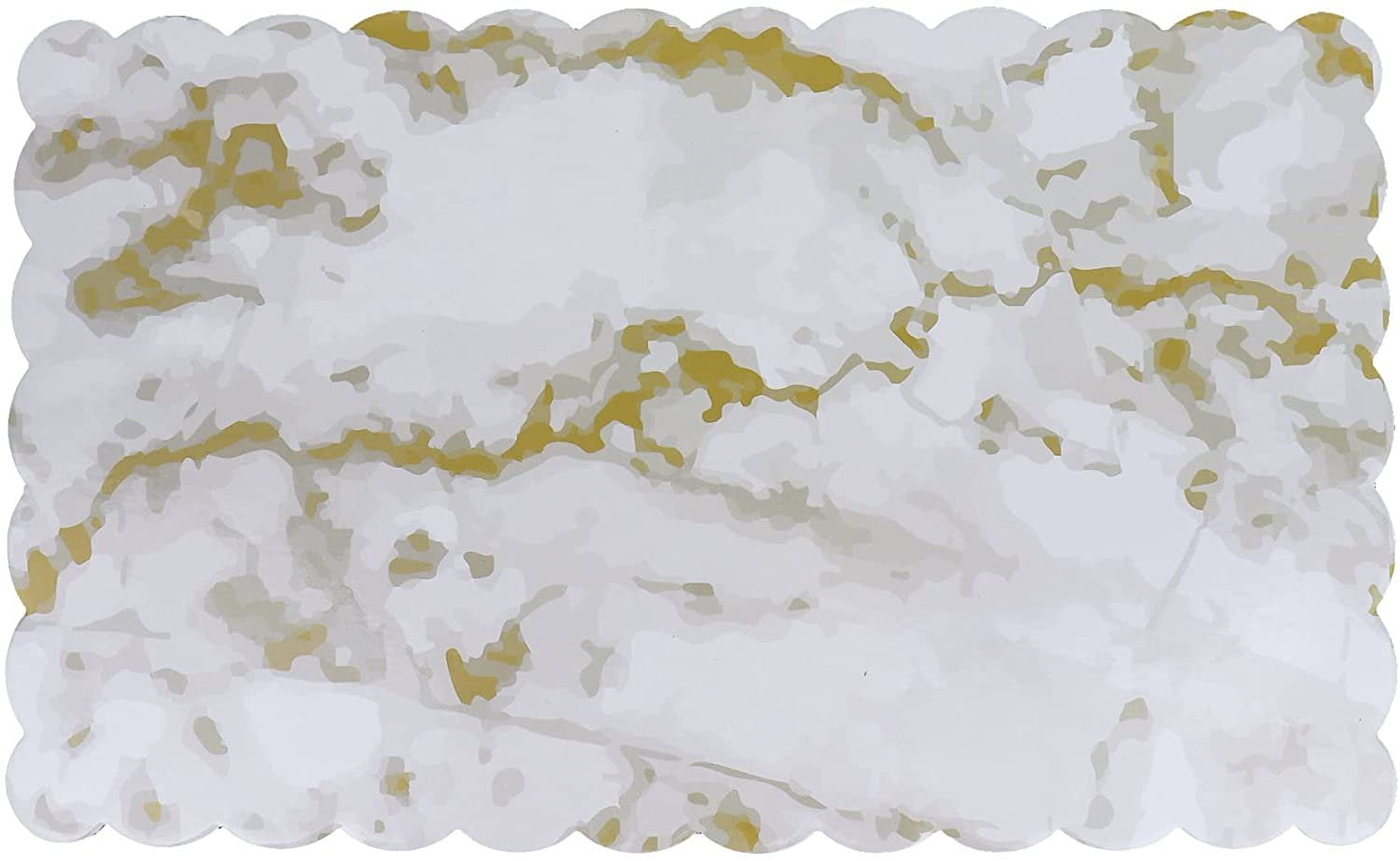 Exclusive Marble-Colored Scalloped Cake Log Board 6-1/2 Inch x 11-1/4 ...