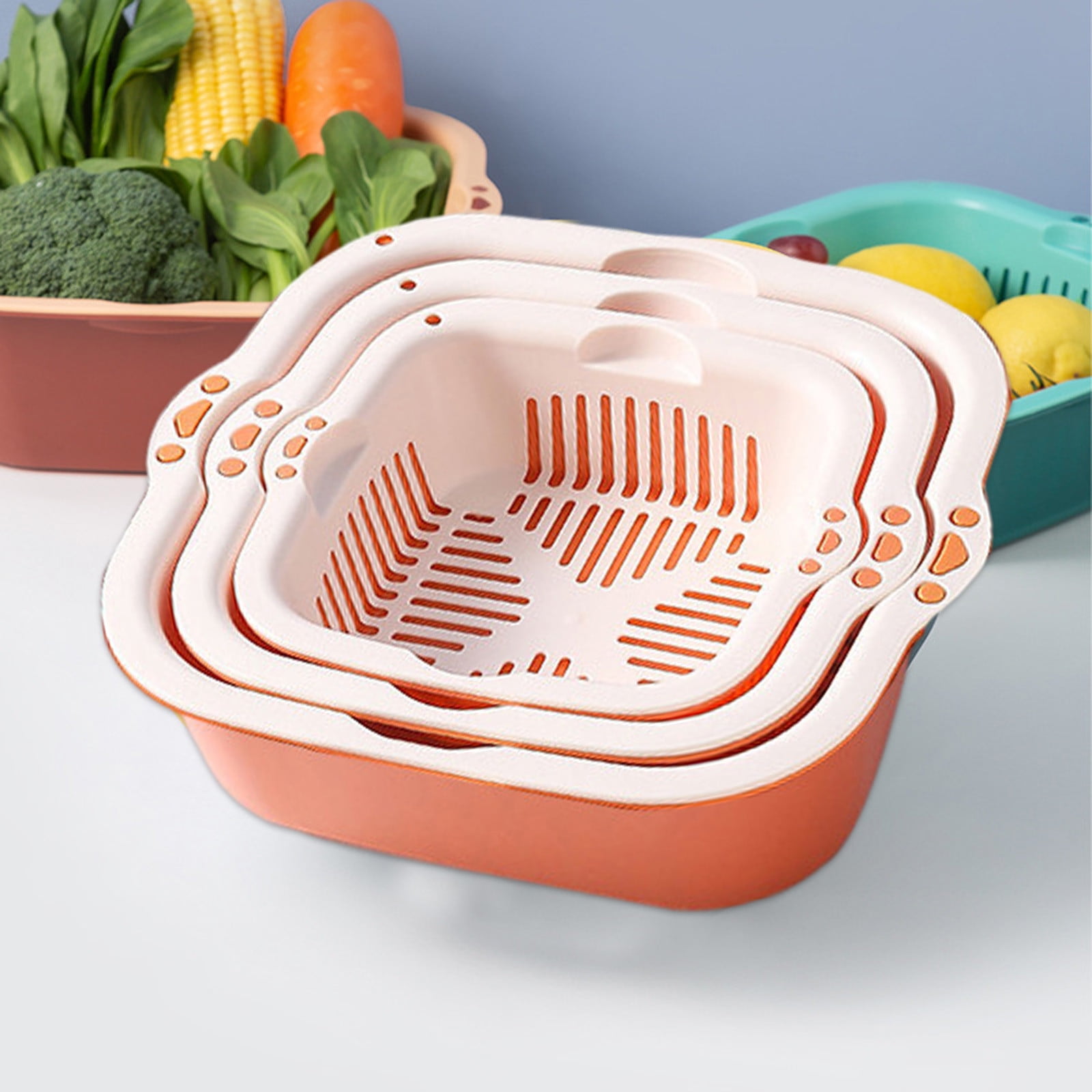 Exclusive Offers, Kitchen Washbasin, Double-layer Plastic Basket ...