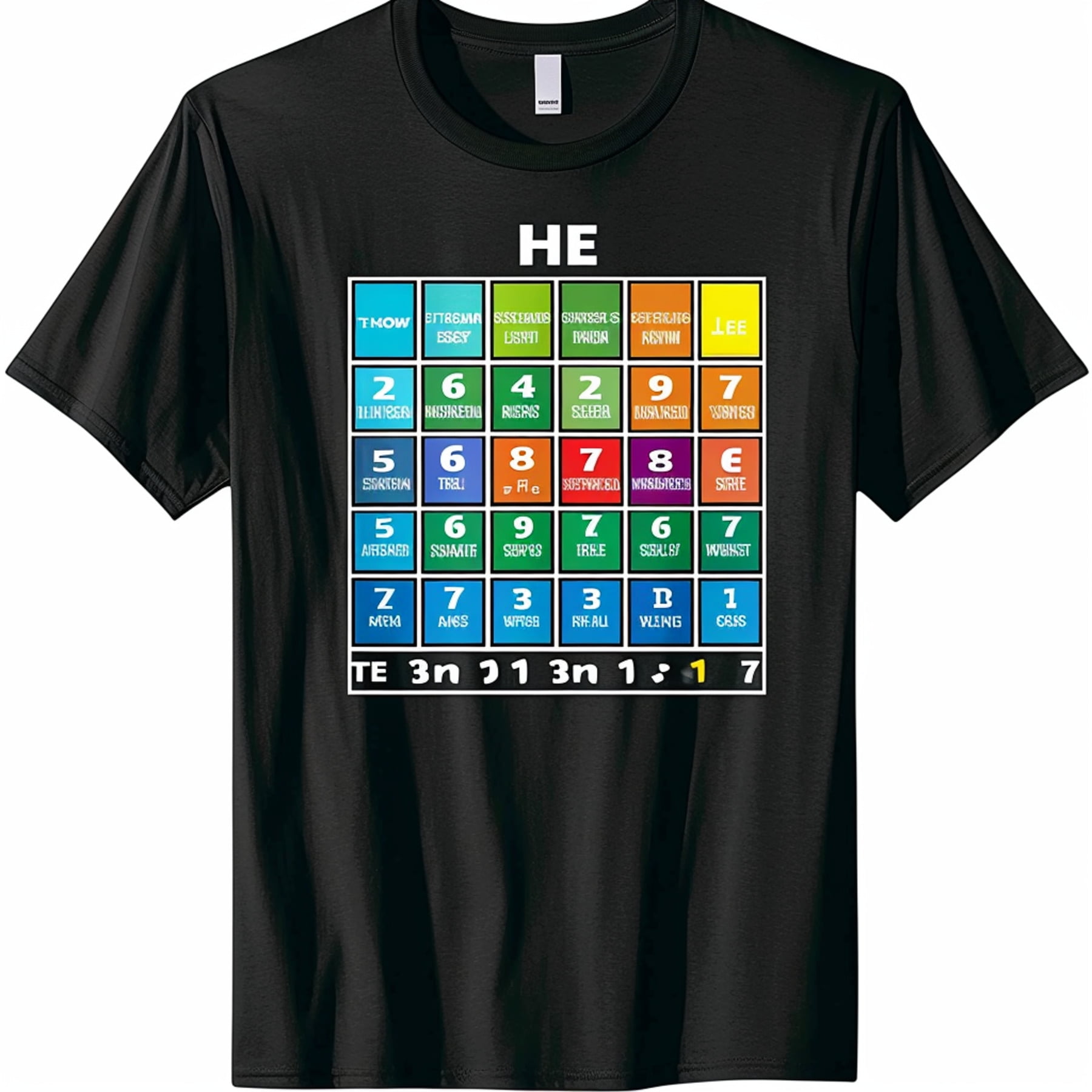 Exclusive: Periodic Table Elements He Mass Chemical Name Black T Shirt ...
