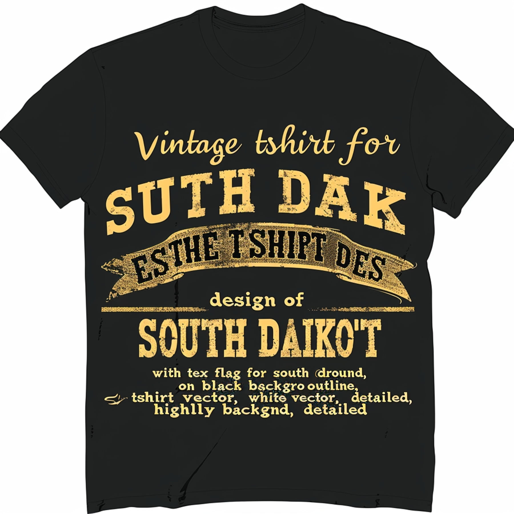 Exclusive South Flag Vintage Design Black T Shirt with Gold Outline ...