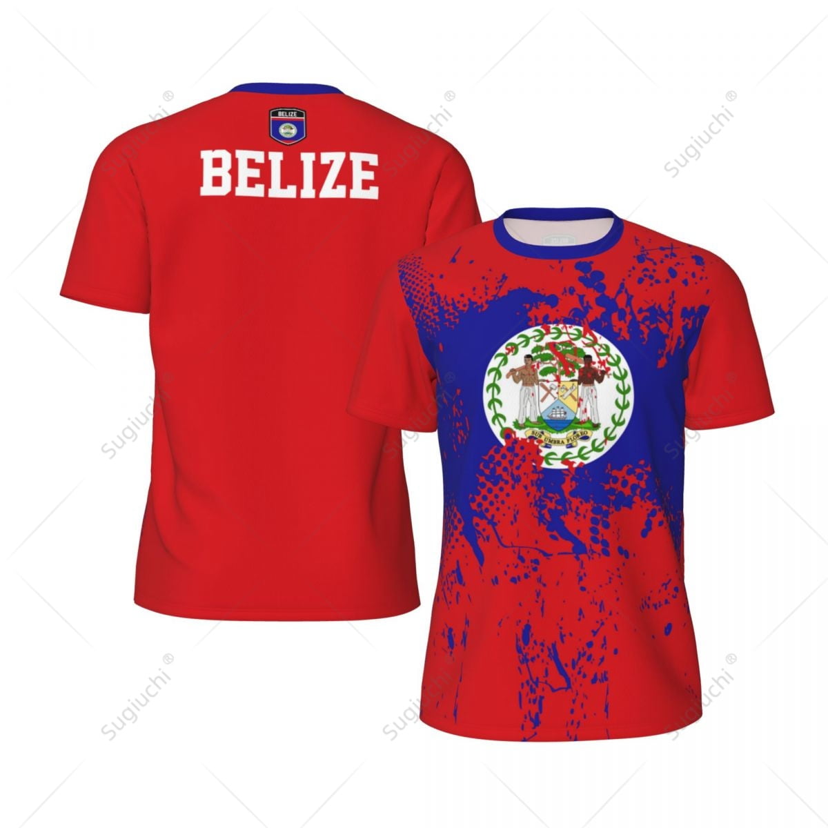 Exclusive design Belize Flag Grain 3D Printed Men For Running Bike Soccer Tennis Fitness Sports ...