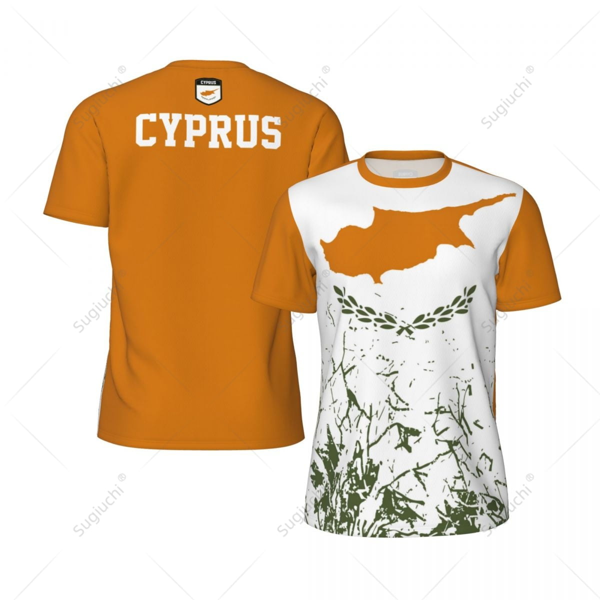 Exclusive design Cyprus Flag Grain 3D Printed Men For Running Bike Soccer Tennis Fitness Sports ...