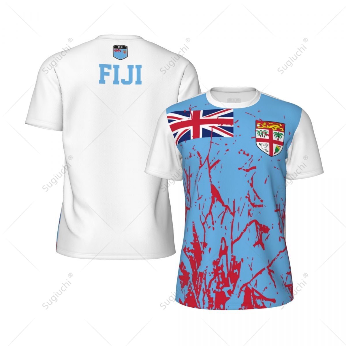 Exclusive design Fiji Flag Grain 3D Printed Men For Running Bike Soccer ...