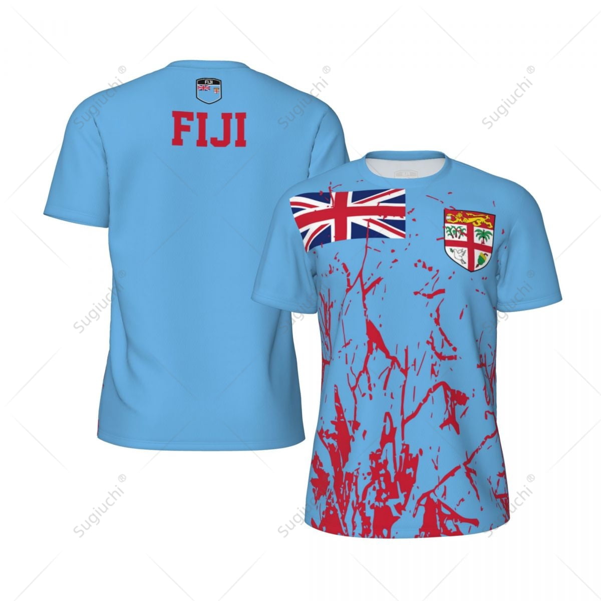 Exclusive design Fiji Flag Grain 3D Printed Men For Running Bike Soccer ...