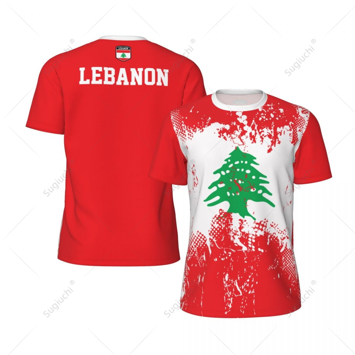 Exclusive design Lebanon Flag Grain 3D Printed Men For Running Bike Soccer Tennis Fitness Sports ...