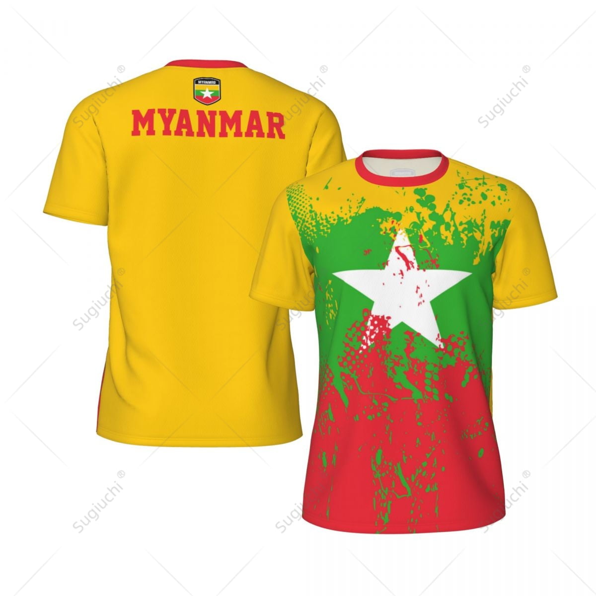 Exclusive design Myanmar Flag Grain 3D Printed Men For Running Bike ...