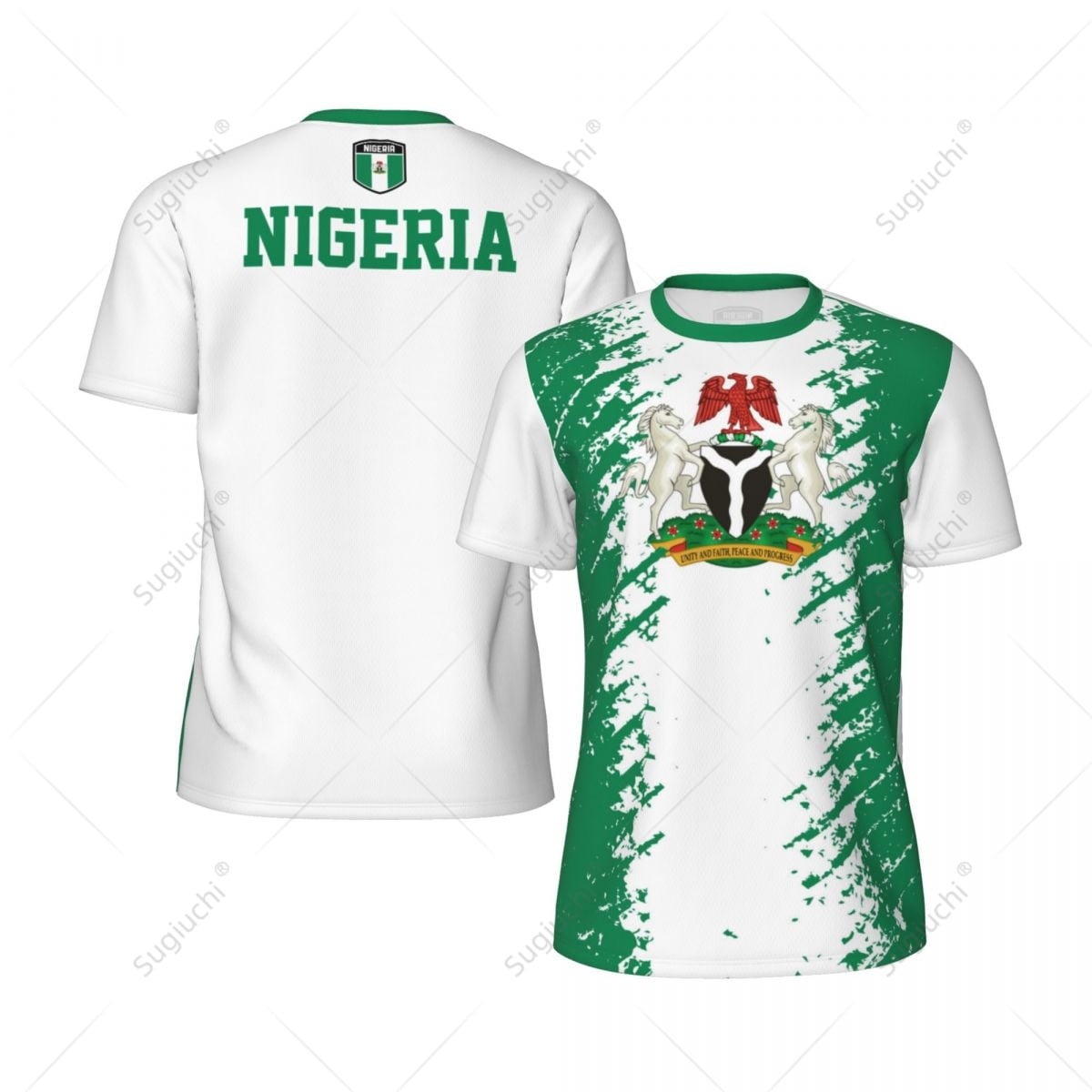 Exclusive design Nigeria Flag Grain 3D Printed Men For Running Bike Soccer Tennis Fitness Sports ...