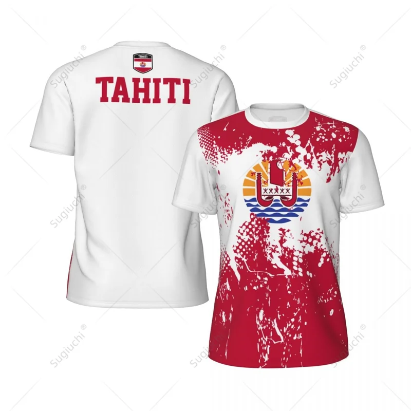 Exclusive design Tahiti Flag Grain 3D Printed Men For Running Bike Soccer Tennis Fitness Sports ...