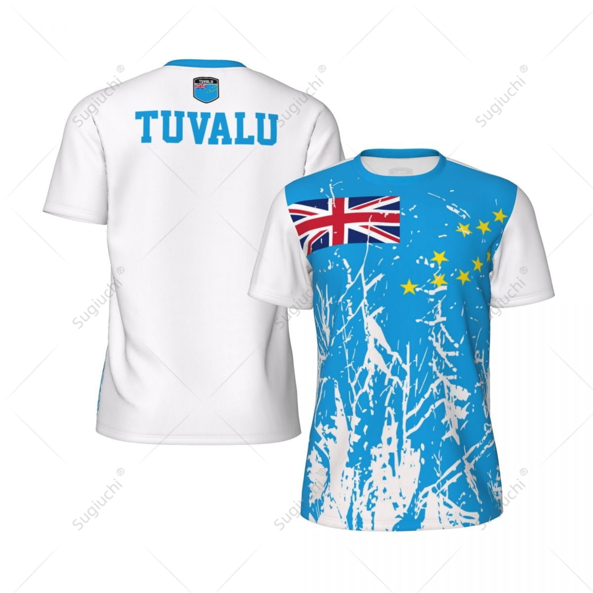 Exclusive design Tuvalu Flag Grain 3D Printed Men For Running Bike Soccer Tennis Fitness Sports ...