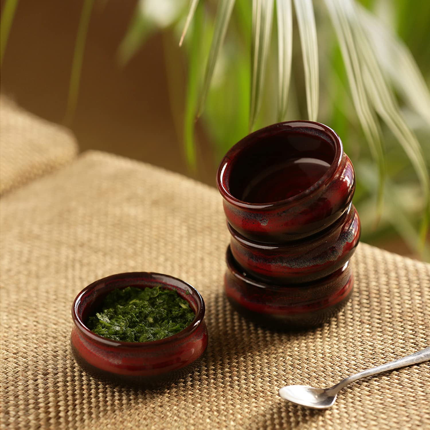 ExclusiveLane Blushing Lava Hand Glazed Studio Pottery Ceramic Chutney ...