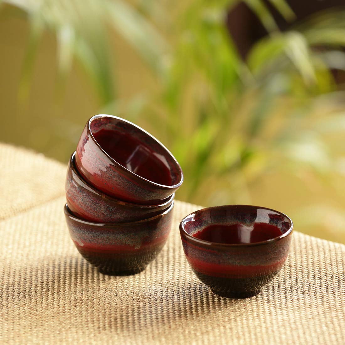 ExclusiveLane Crimson Shields Hand Glazed Studio Pottery Ceramic Dining ...