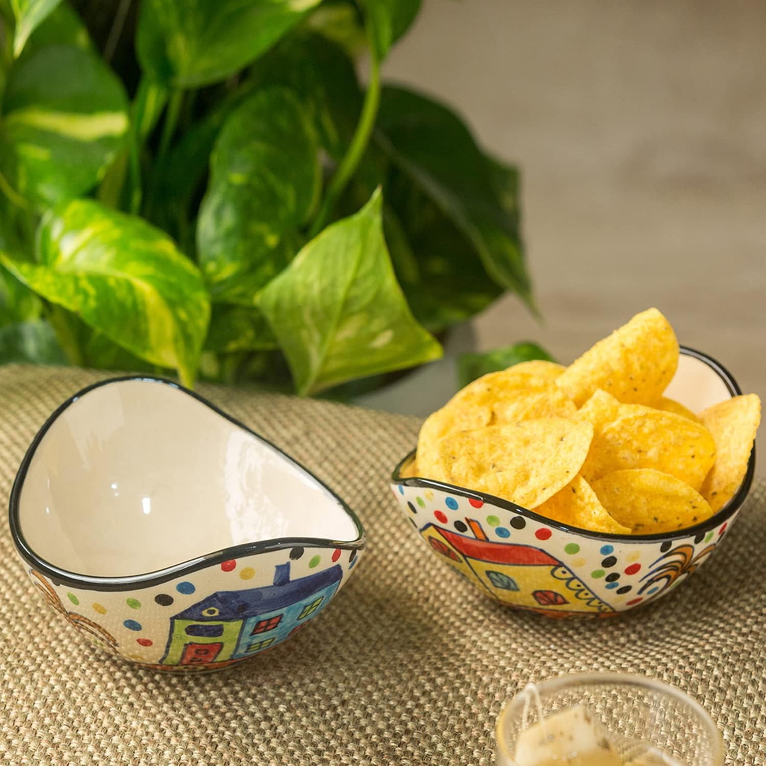 ExclusiveLane The Hut Curved Serving Ceramic Bowls for Serving Bowls ...