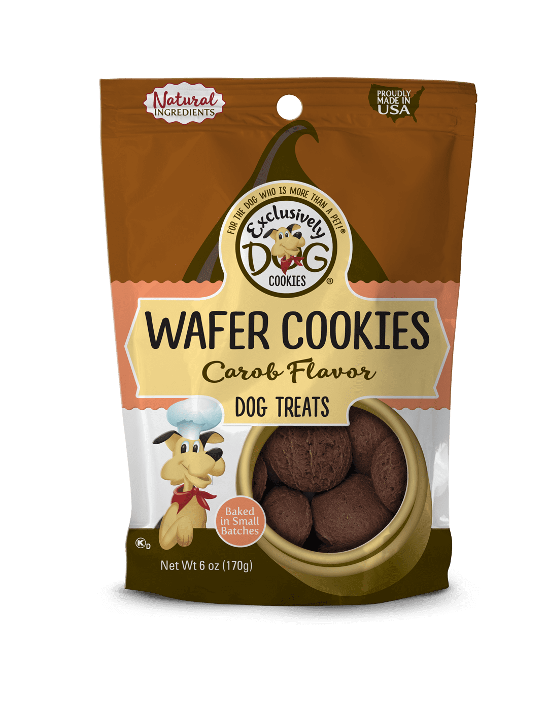 Exclusively Dog Cookies Carob Flavor Wafer Cookies Dog Treats, 8 oz ...