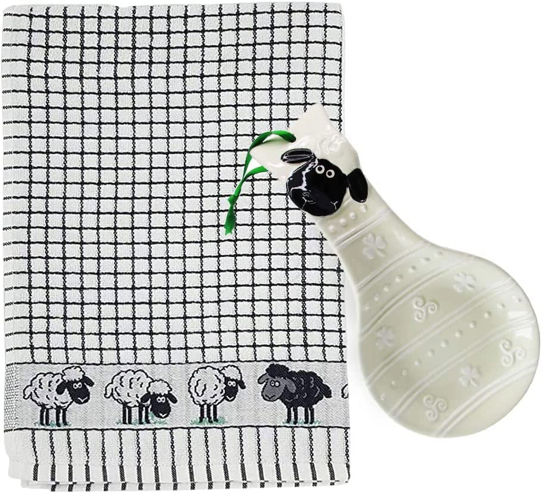 Exclusively Irish Kitchen Set Sheep of 1 Woolly Ware Spoon Rest and 1 ...