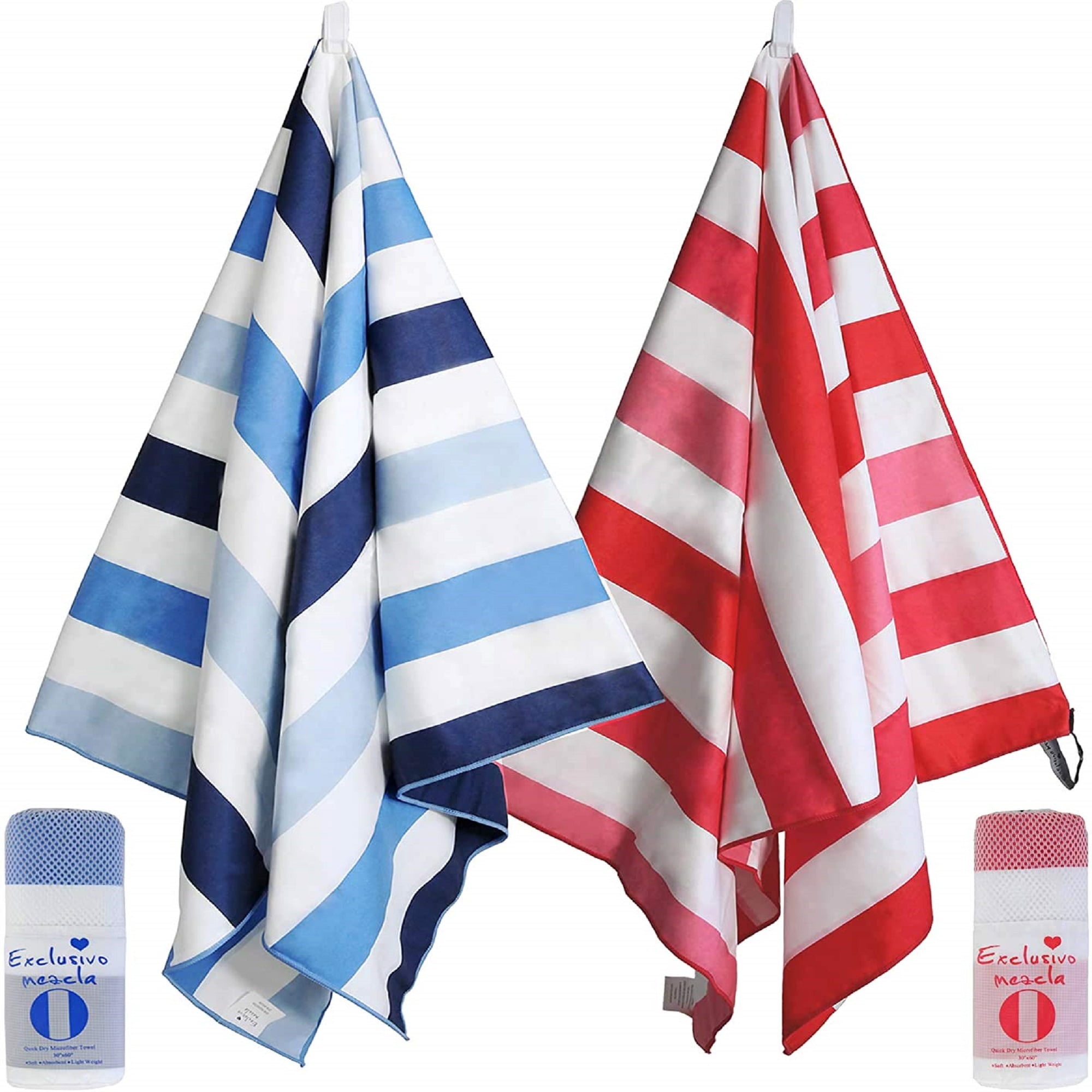 Exclusivo Mezcla 2-Pack Microfiber Quick Dry Beach Towel, Sand-Free ...