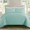 Exclusivo Mezcla 3pc King Size Aqua Quilt Set, Lightweight, All-Season ...