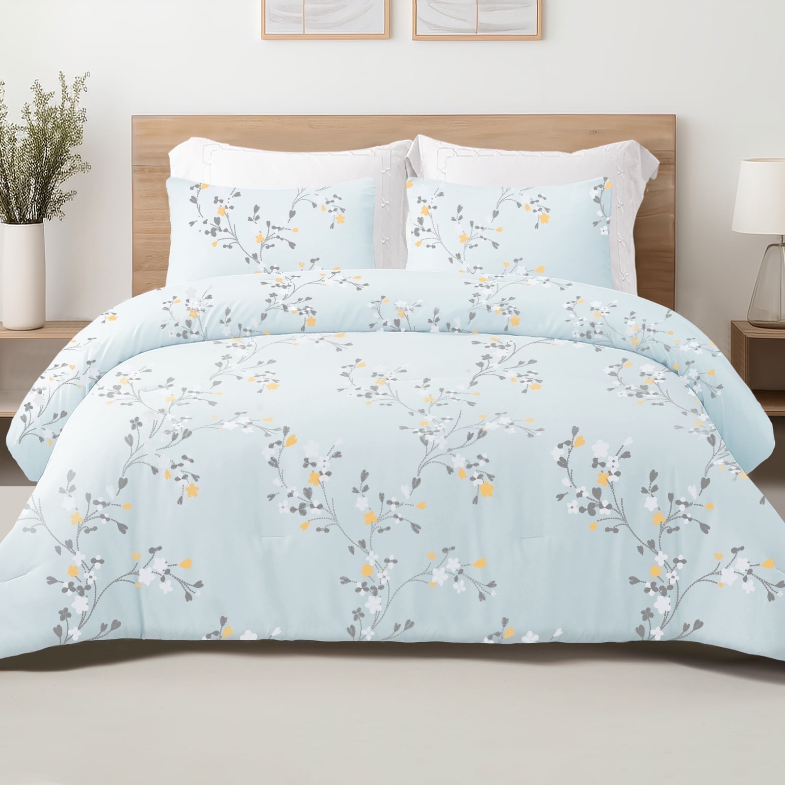 Exclusivo Mezcla HOME 3-Piece Floral King Size Comforter Set ...