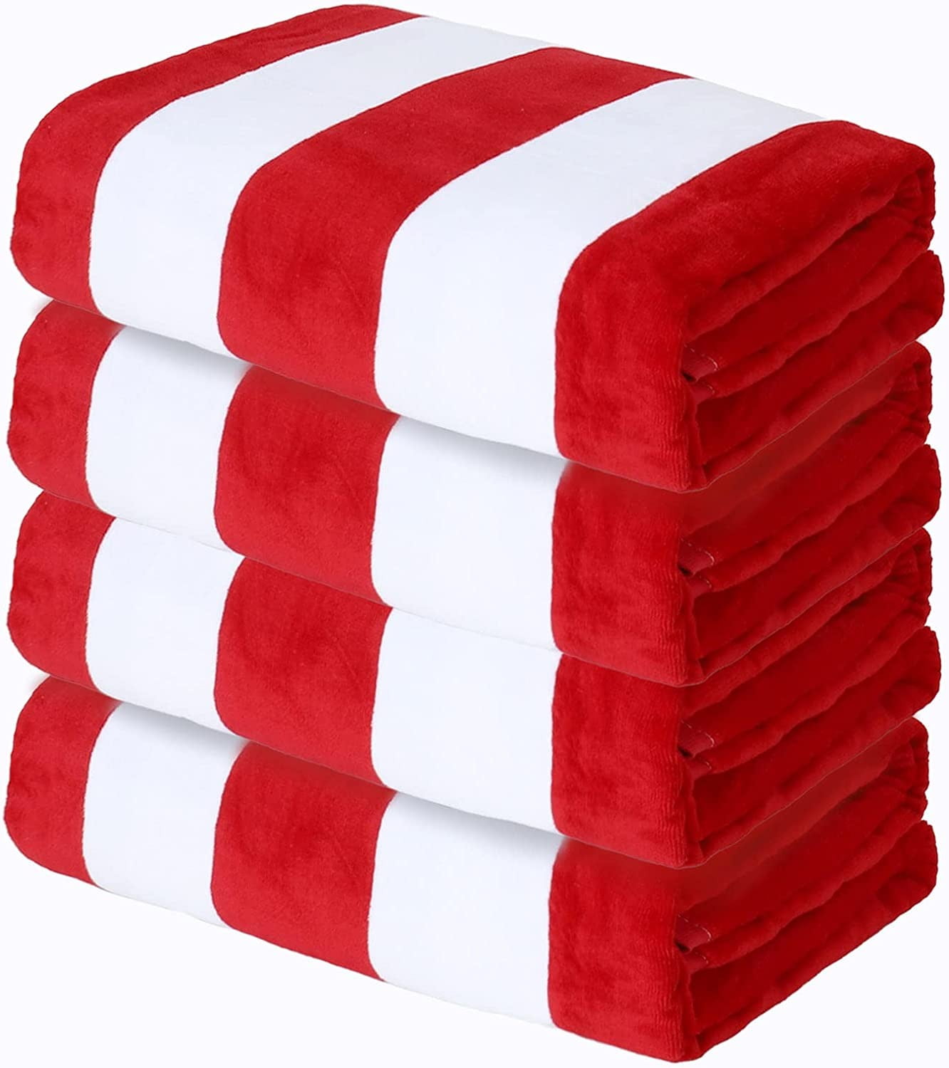 "Exclusivo Mezcla 4-Pack Cotton 35""x70"" Cabana Stripe Beach Towels ...