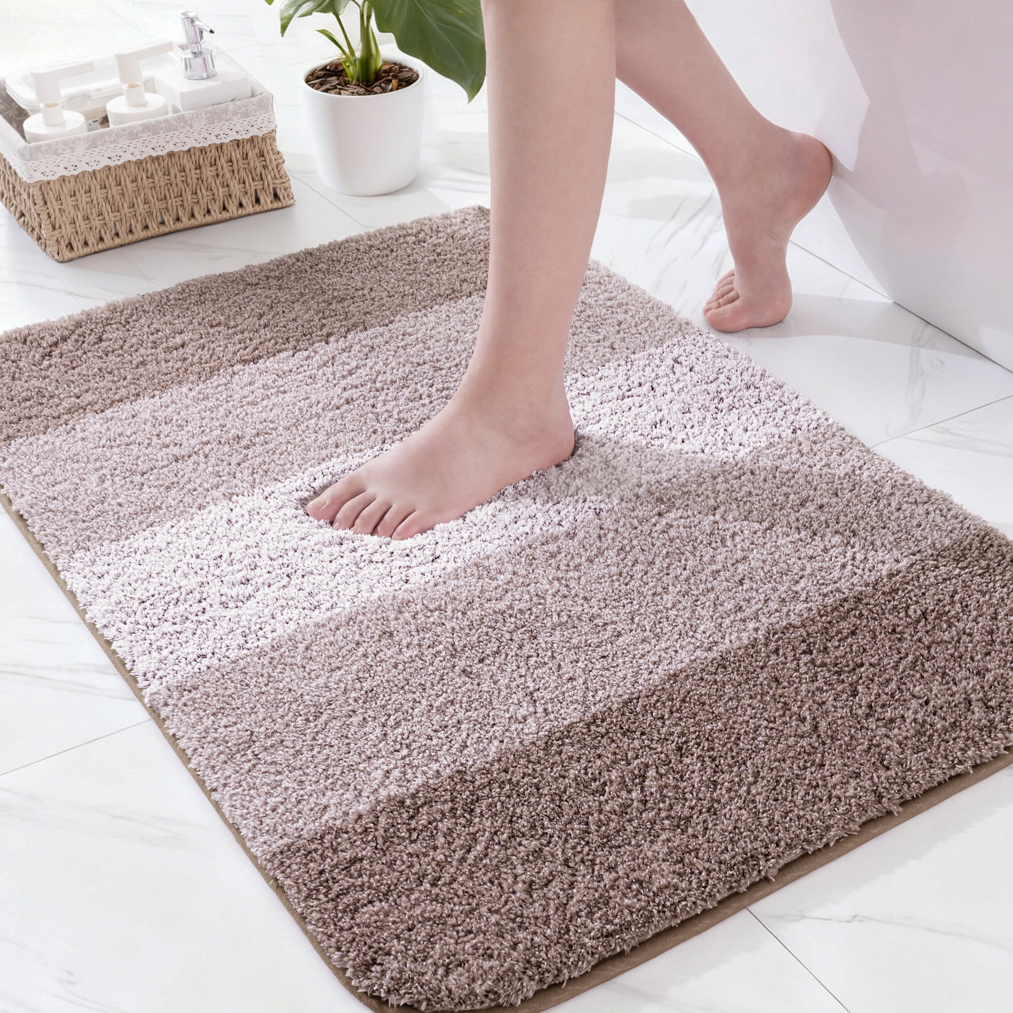 Exclusivo Mezcla Bathroom Rugs Mat 17x24, Non Slip Microfiber Water ...