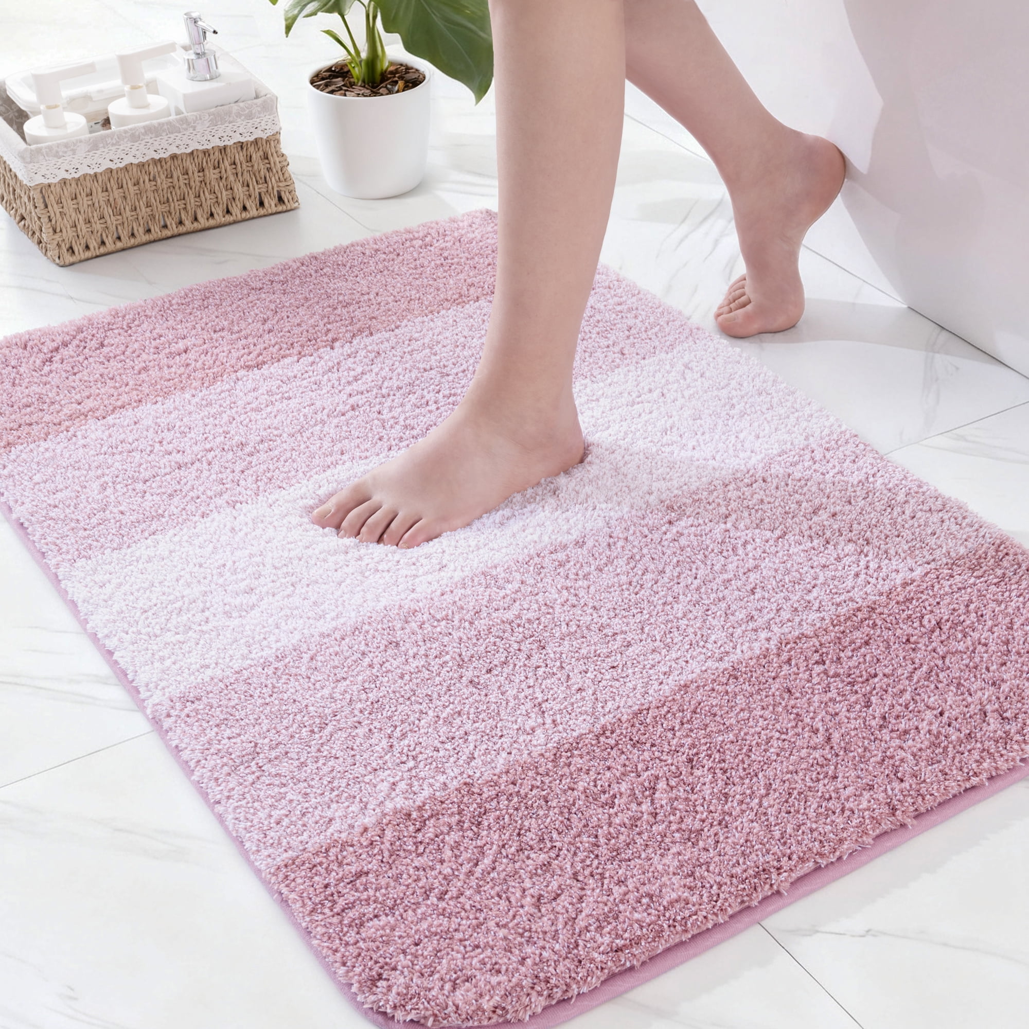 Exclusivo Mezcla Bathroom Rugs Mat 17x24, Extra Soft Non Slip Absorbent ...