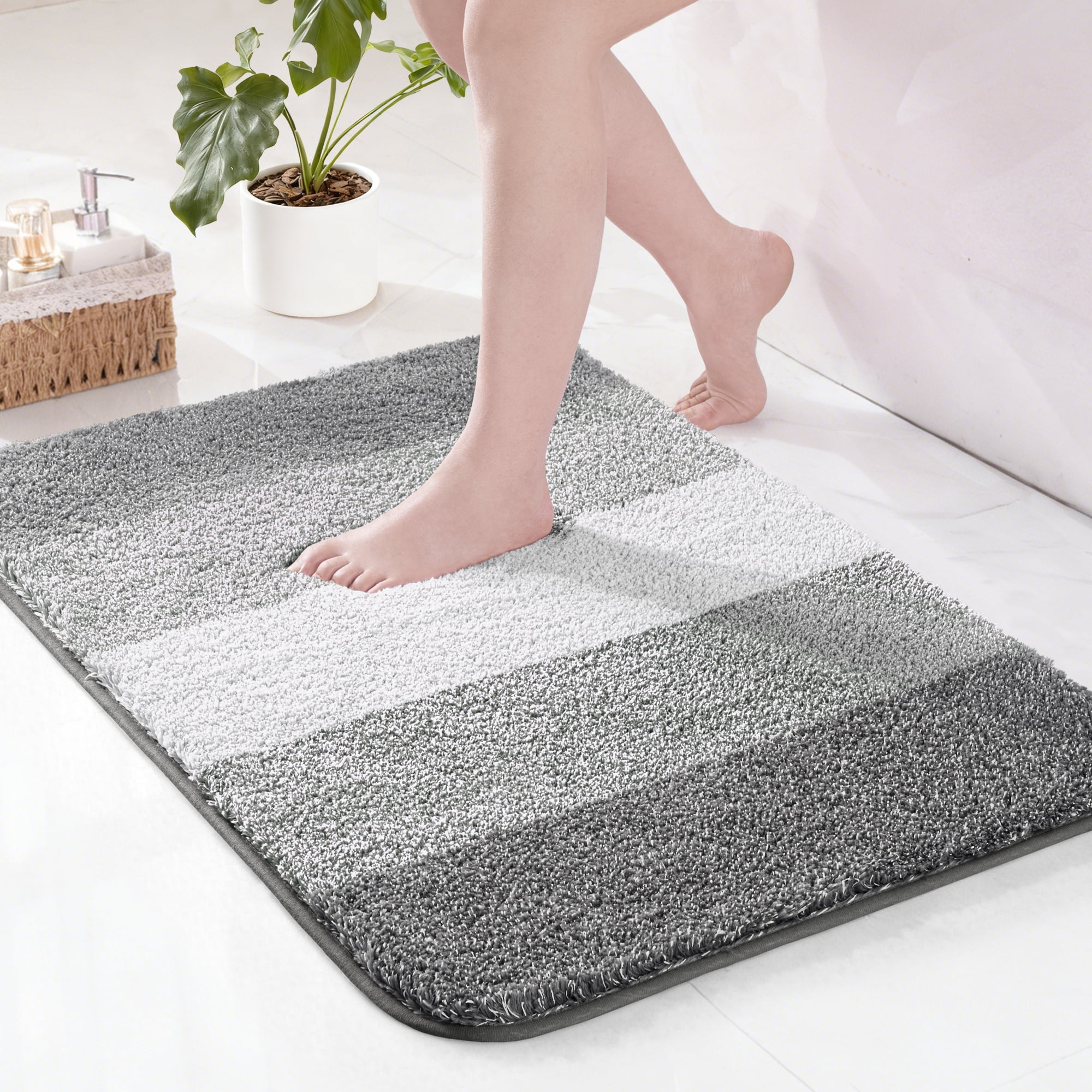 Exclusivo Mezcla Bathroom Rugs Mat 20x30, Extra Soft Non Slip Absorbent ...