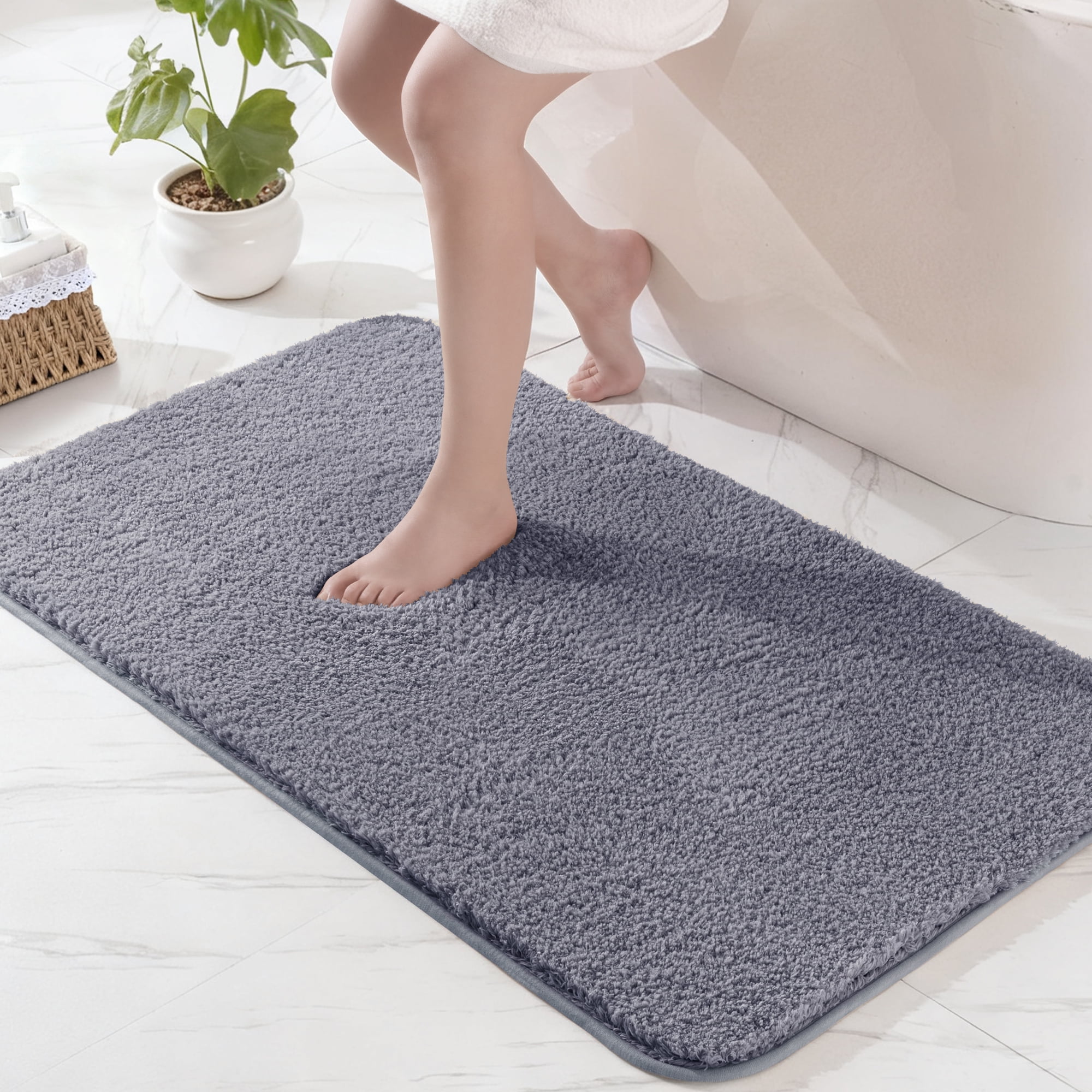 Exclusivo Mezcla Bathroom Rugs Mat 24x47, Extra Soft Non Slip Absorbent ...