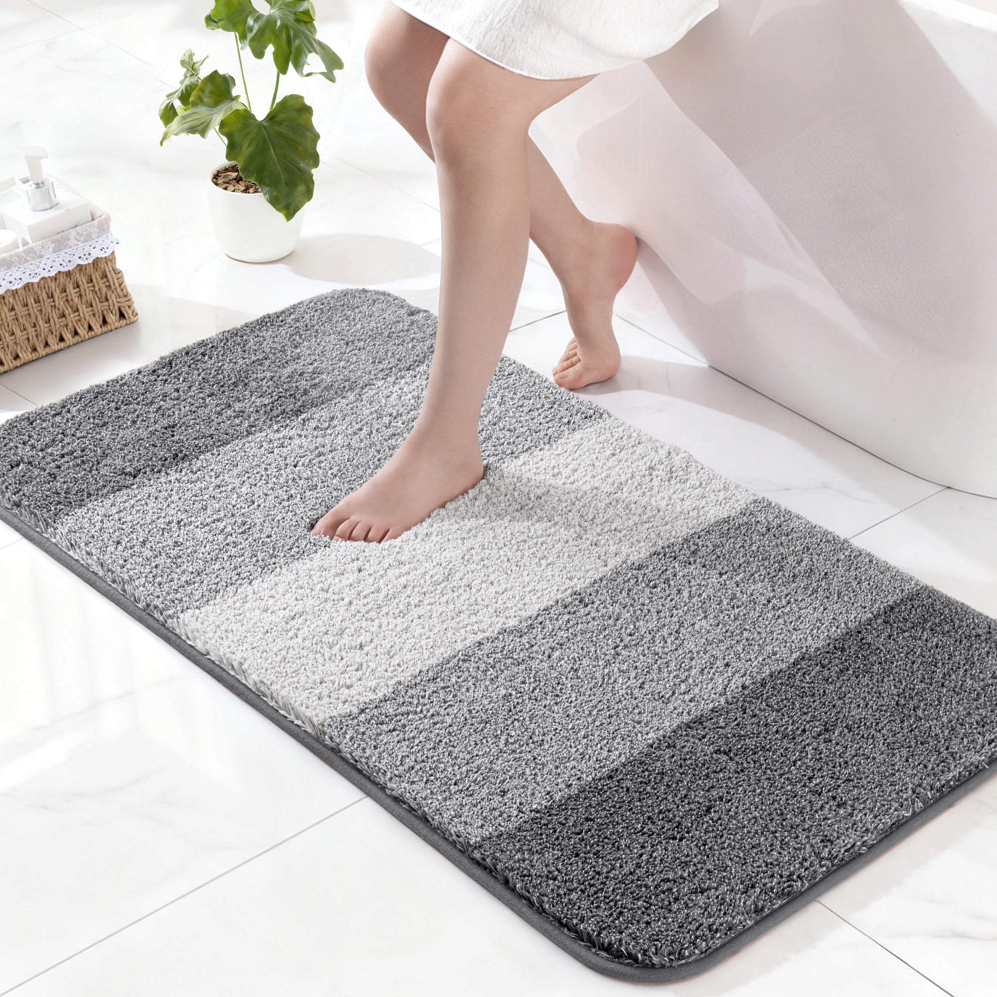 Exclusivo Mezcla Bathroom Rugs Mat 24x47, Extra Soft Non Slip Absorbent ...