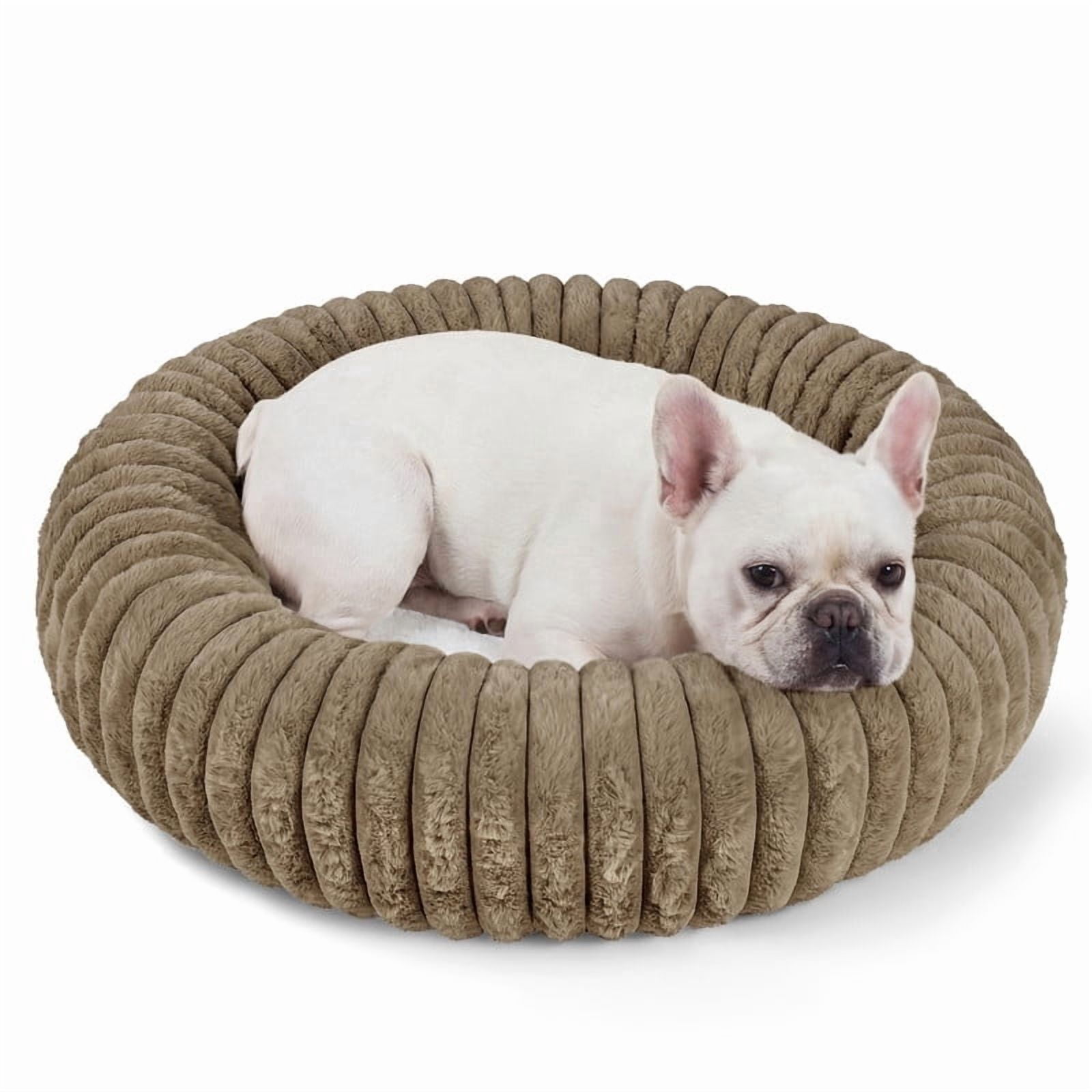 Exclusivo Mezcla Calming Donut Dog Bed with Non-Slip Bottom, 28 inches ...