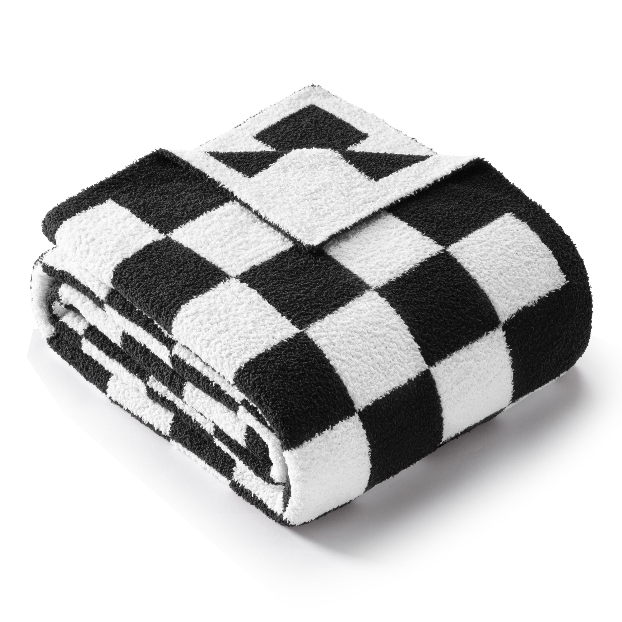 Exclusivo Mezcla Checkered Knit Blanket for Bed Twin Size, Ultra Soft ...