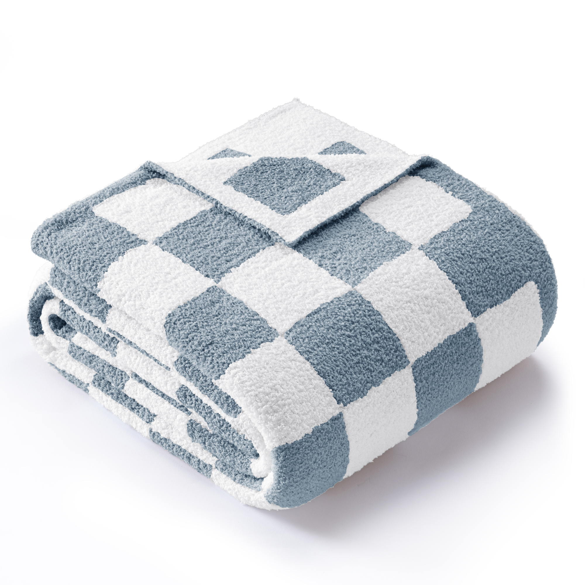 Exclusivo Mezcla Checkered Knit Blanket for Bed Queen Size, Ultra Soft ...