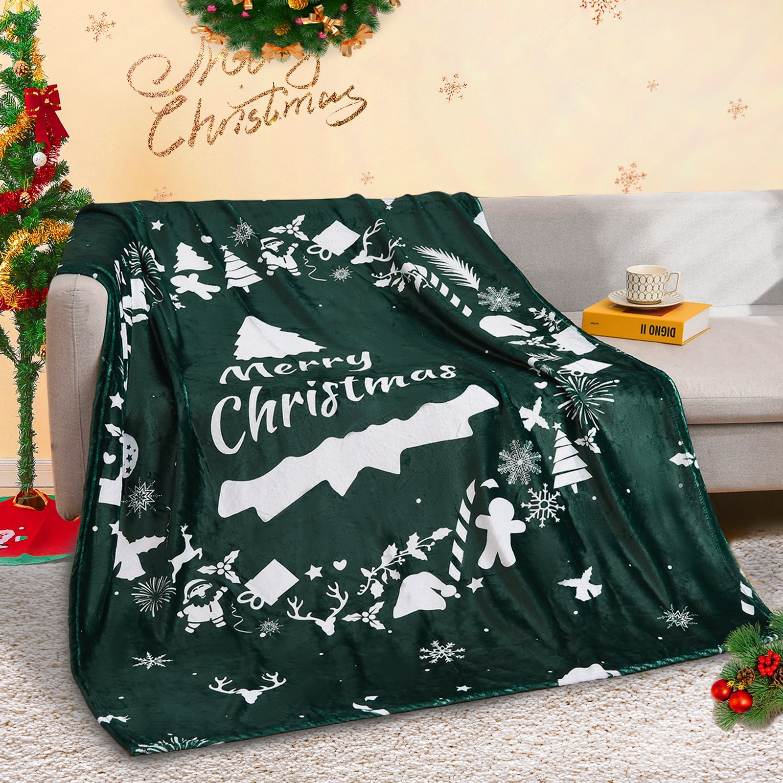 Exclusivo Mezcla Fleece Throw, Ultra Plush Christmas Holiday Printed ...