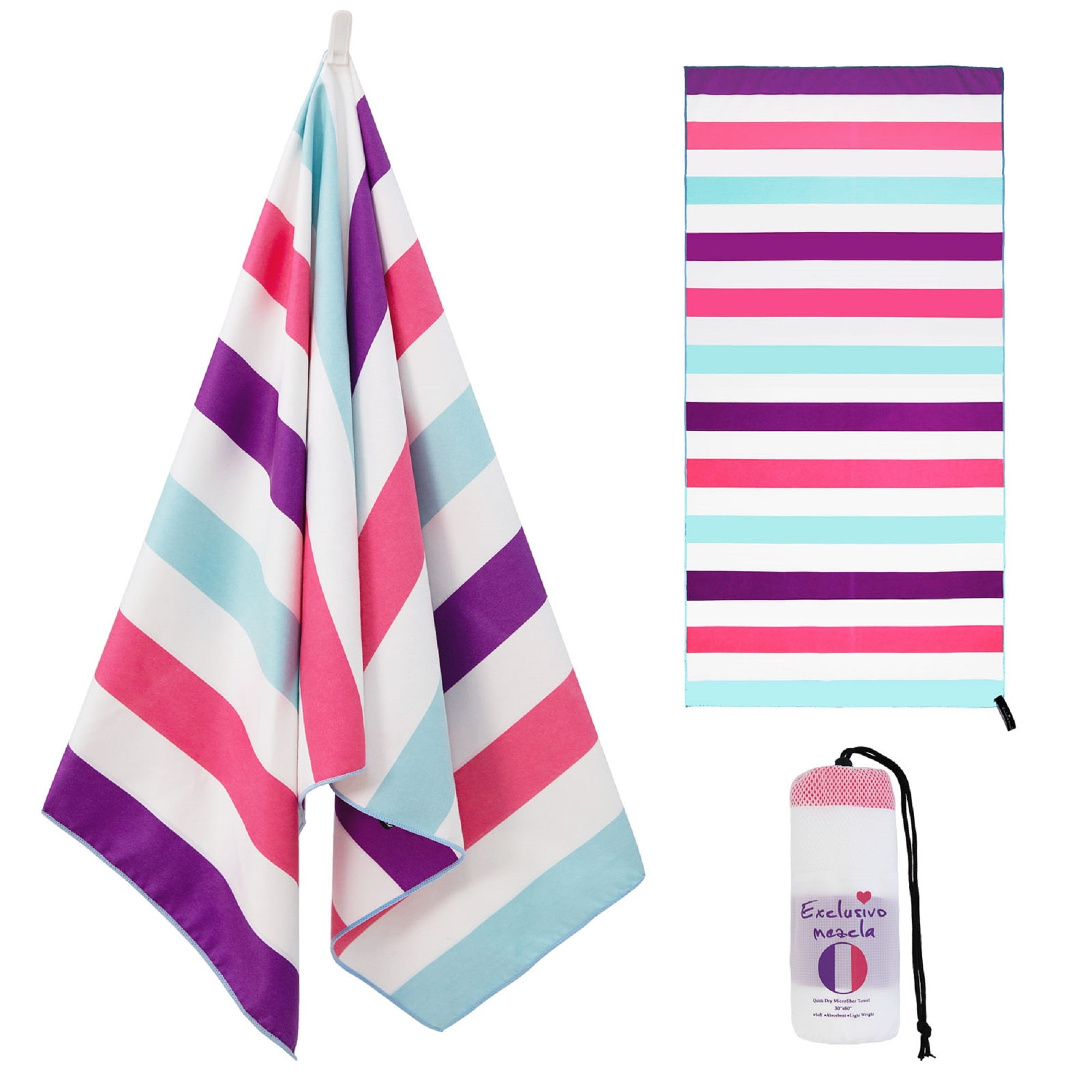 Exclusivo Mezcla Large Microfiber Quick Dry Beach Towel, Lightweight ...