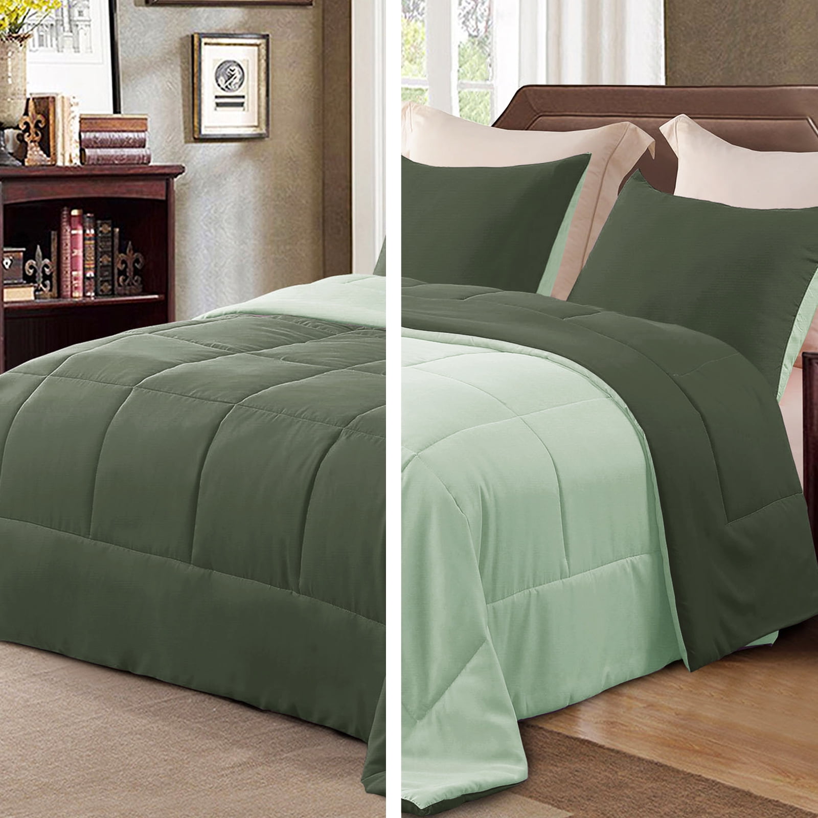 Exclusivo Mezcla Lightweight Reversible Comforter Set All Seasons Twin 68x88 Inches with Pillow ...