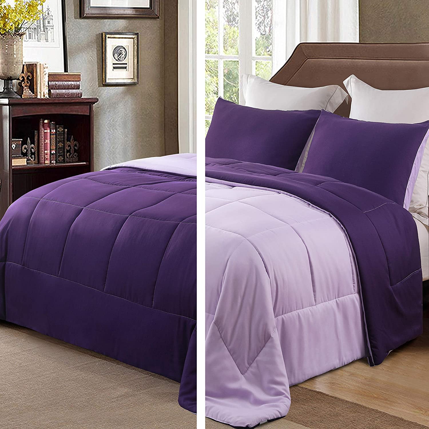 Exclusivo Mezcla Lightweight Reversible Comforter Set, King Size, Deep ...