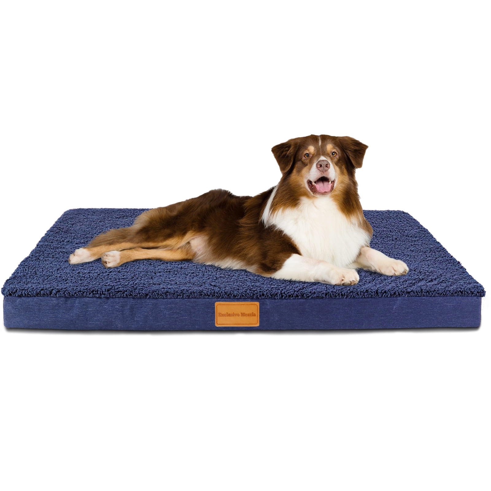 Exclusivo Mezcla Orthopedic Pet Bed for Medium Dogs, 36"X24" Navy Blue ...