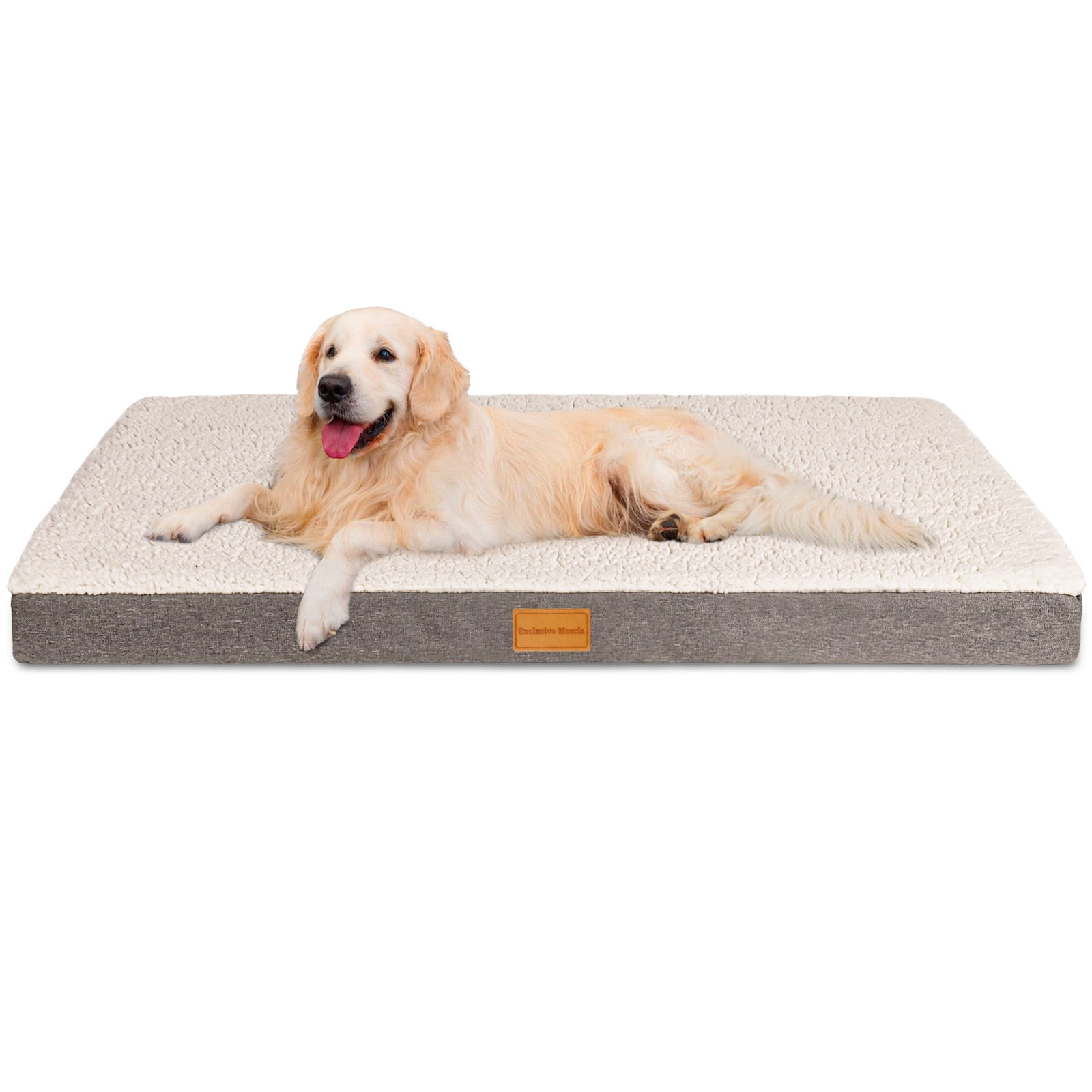 Exclusivo Mezcla Orthopedic Pet Bed for Extra Large Dogs, 48"X30" Ivory ...