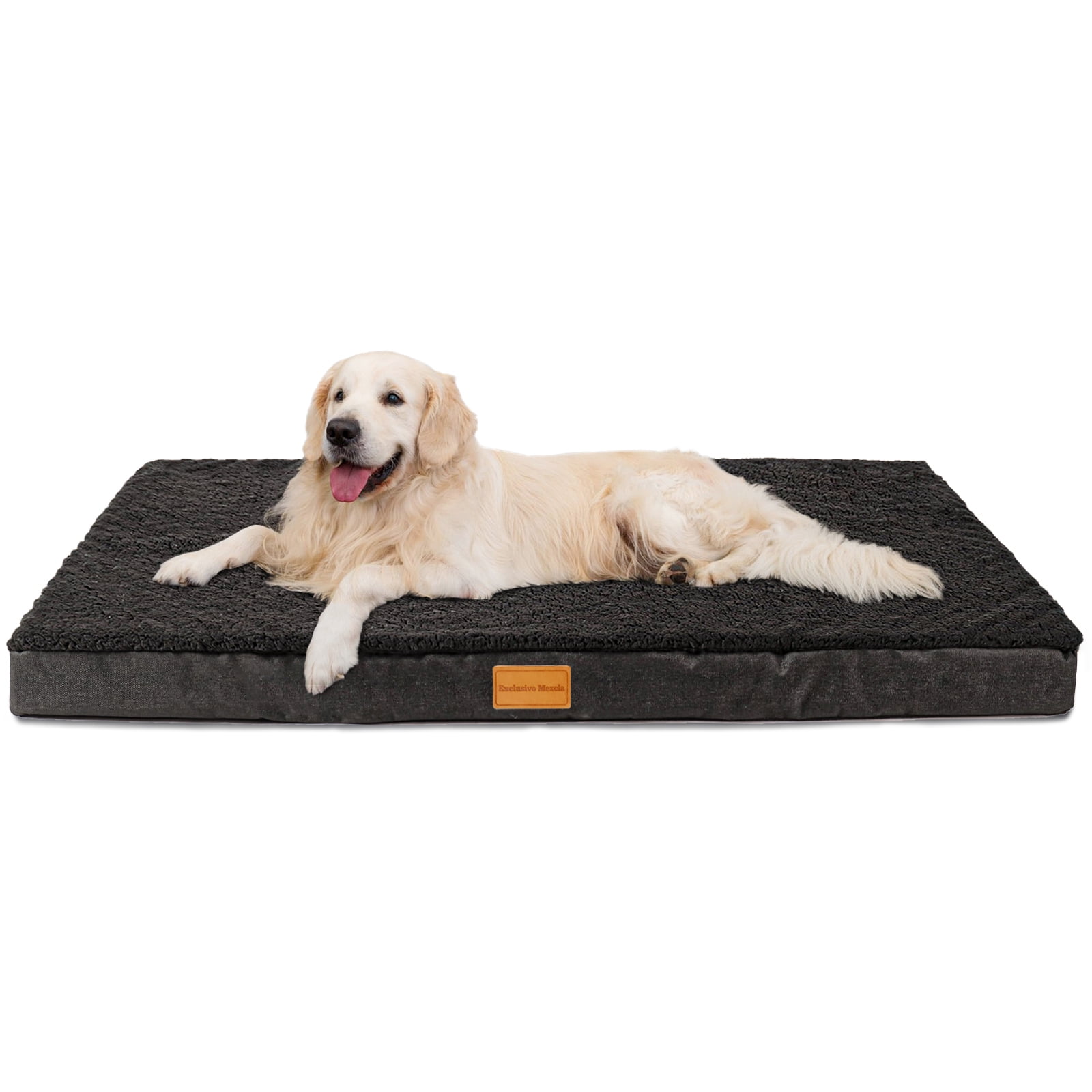 Exclusivo Mezcla Orthopedic Pet Bed for Large Dogs, 42"X28" Black Dog ...