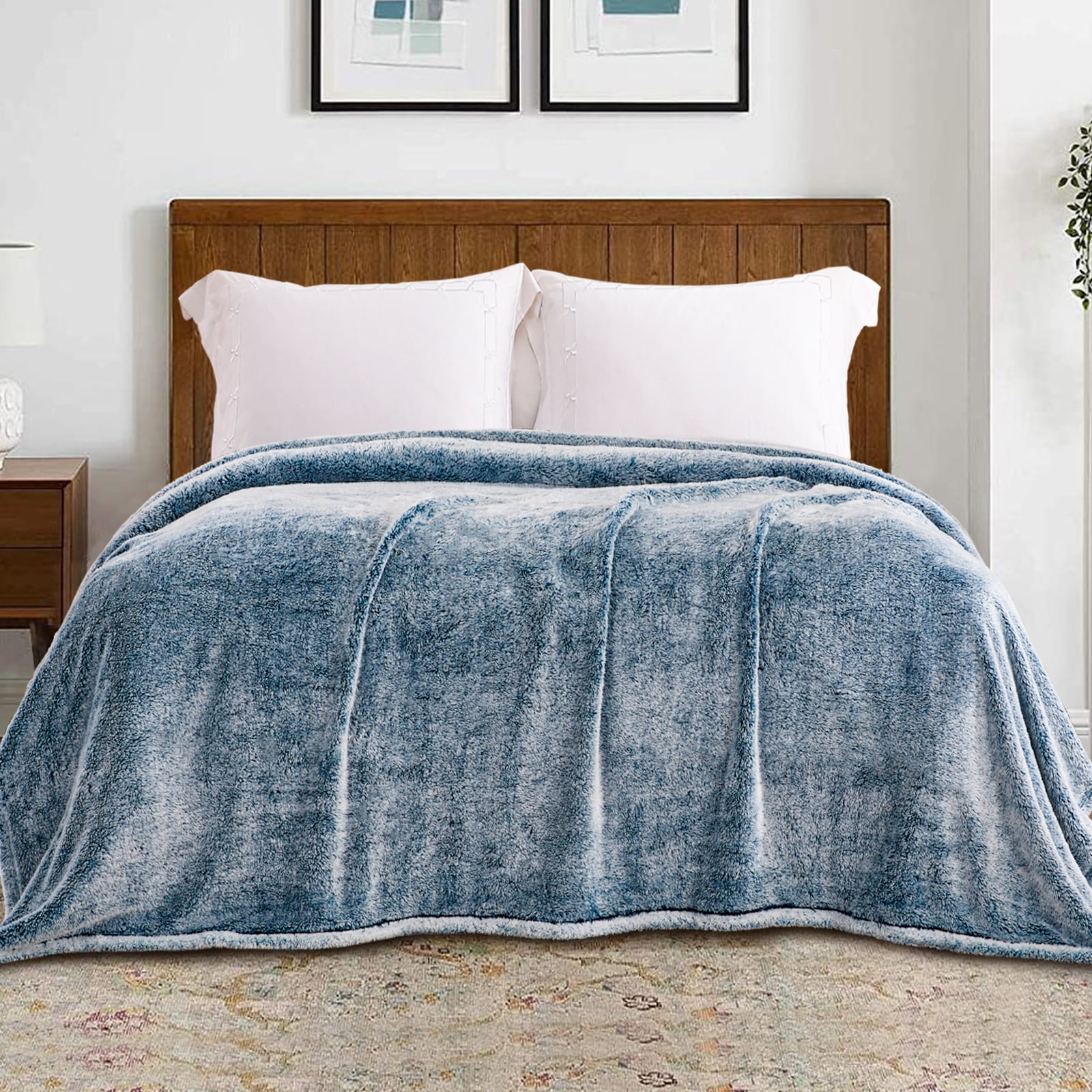 Exclusivo Mezcla King Size Fuzzy Fleece Blanket for Bed, Travel, Couch ...