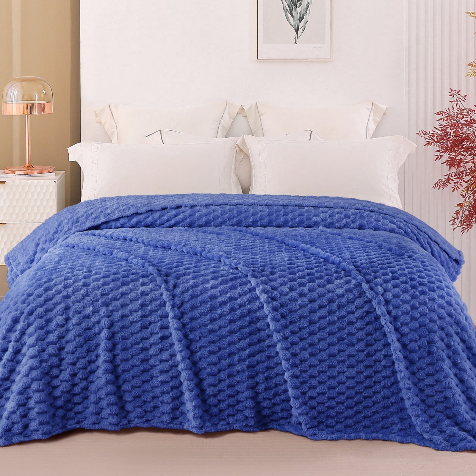 Exclusivo Mezcla Queen Size Soft Fleece Blanket, 90"x90" Stylish ...