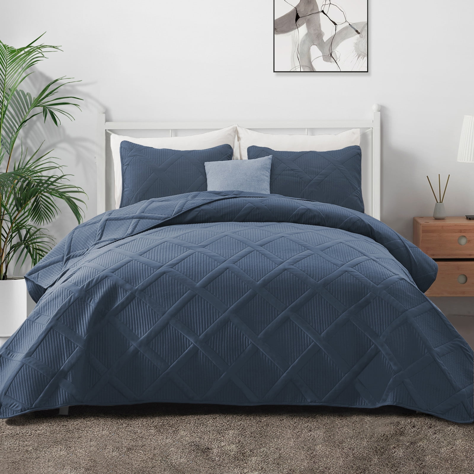 Exclusivo Mezcla Ultrasonic California King Quilt Set, 3-Piece ...