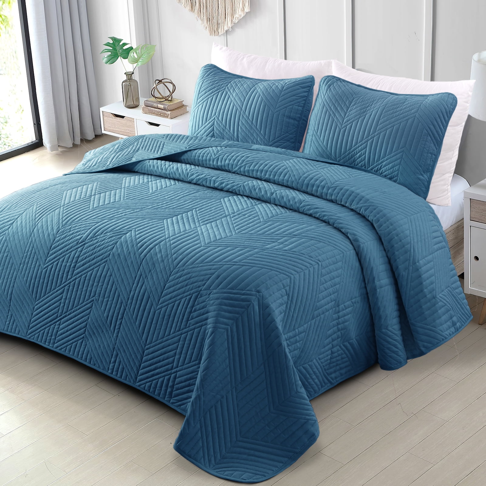 Exclusivo Mezcla Ultrasonic Full Queen Quilt Bedding Set, Lightweight ...