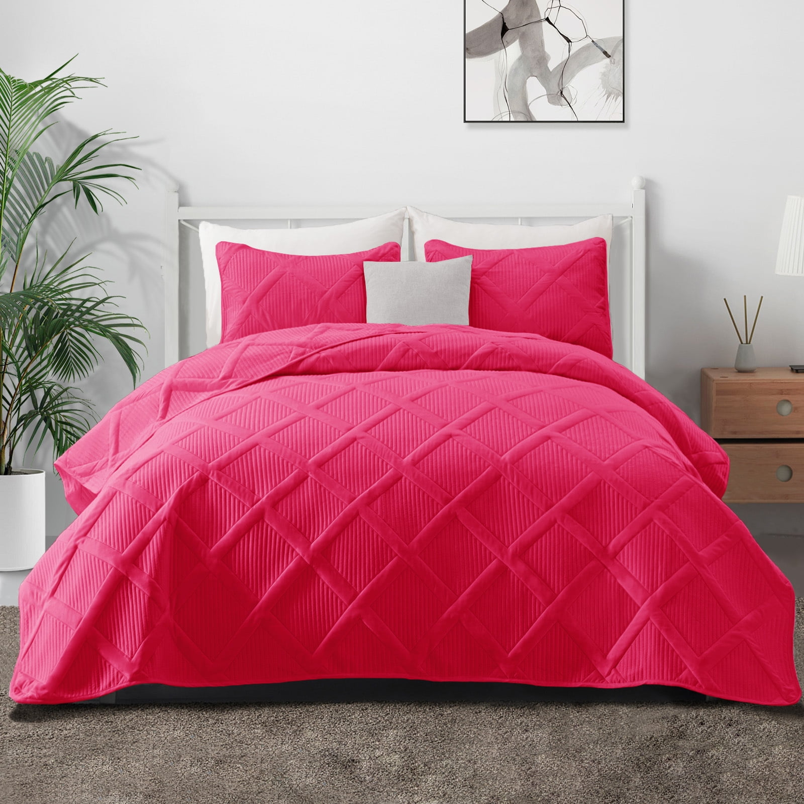 Exclusivo Mezcla Ultrasonic Full Queen Quilt Set, 3-Piece Lightweight ...